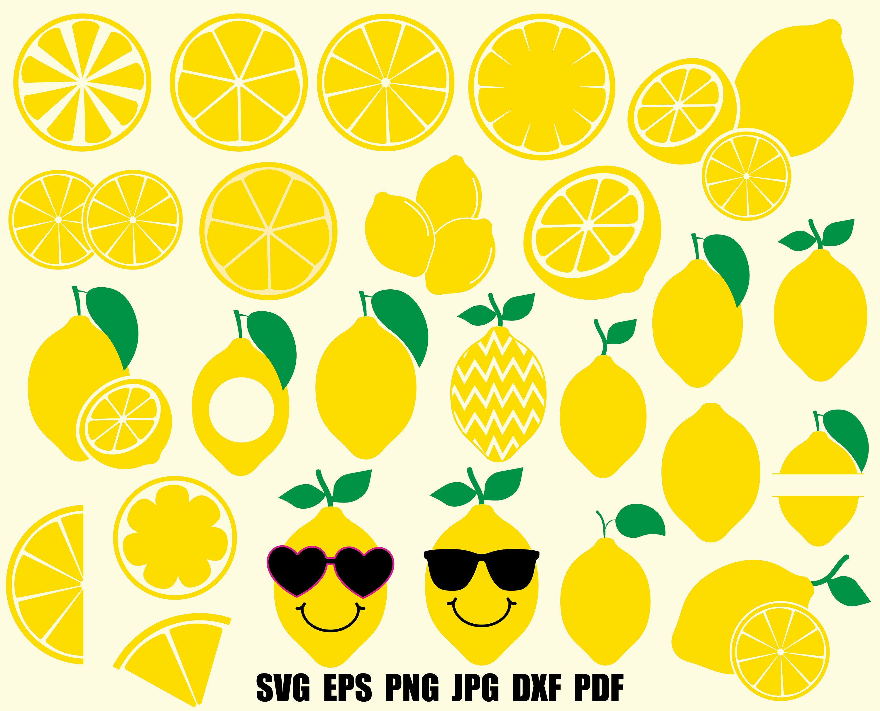Lemon SVG Clipart Summer Svg Lemon Cut File for Commercial Use - Etsy ...