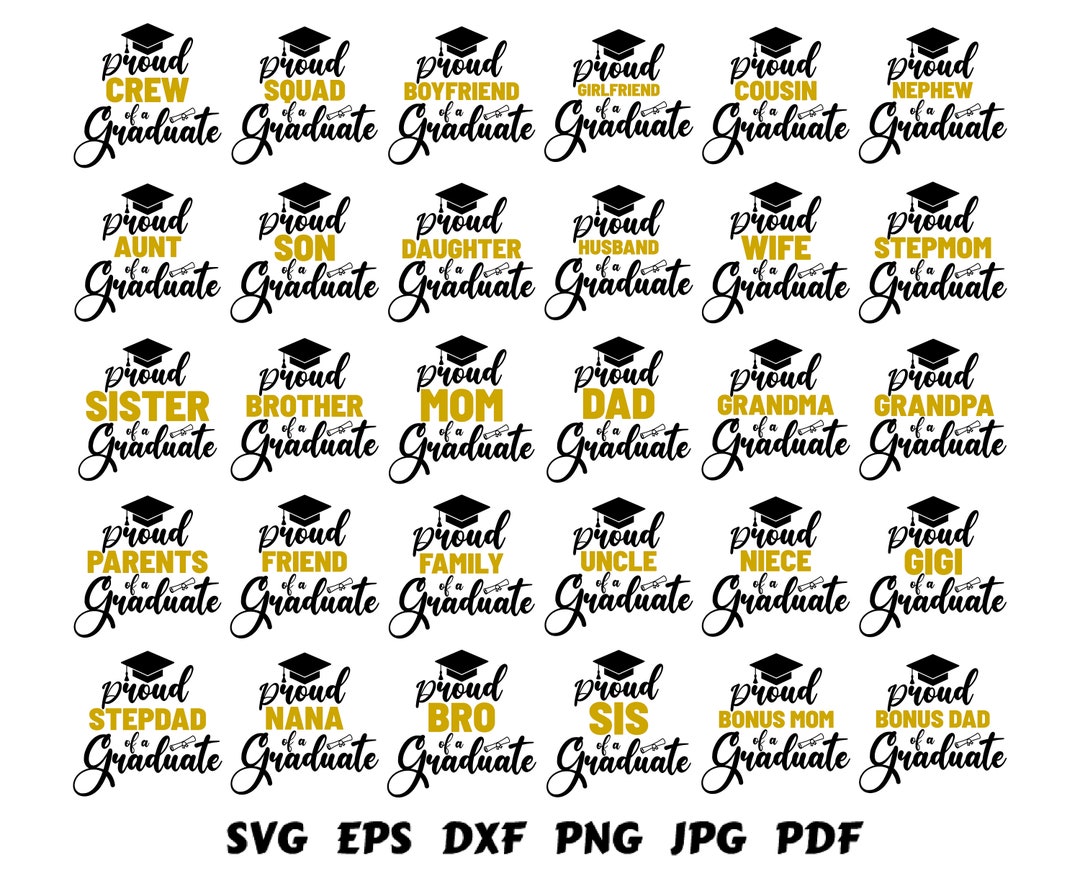 Graduación Familia Svg Graduación Svg Orgulloso de un graduado Svg ...