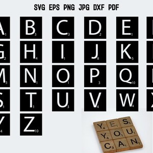 Scrabble Tiles SVG | Scrabble Tiles Cut File | Scrabble Tiles Letters ...