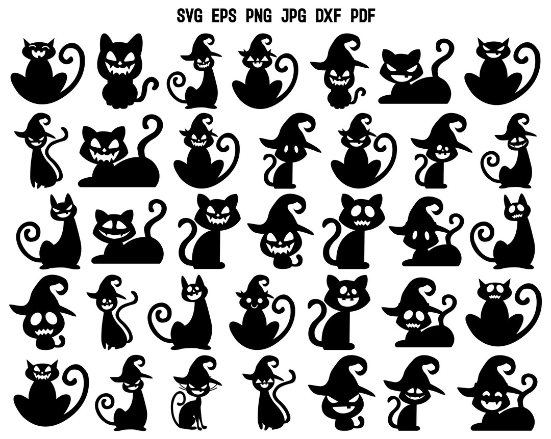 Halloween Cat SVG | Ghost Cat SVG | Cute Halloween Svg | Black Cat Cut ...