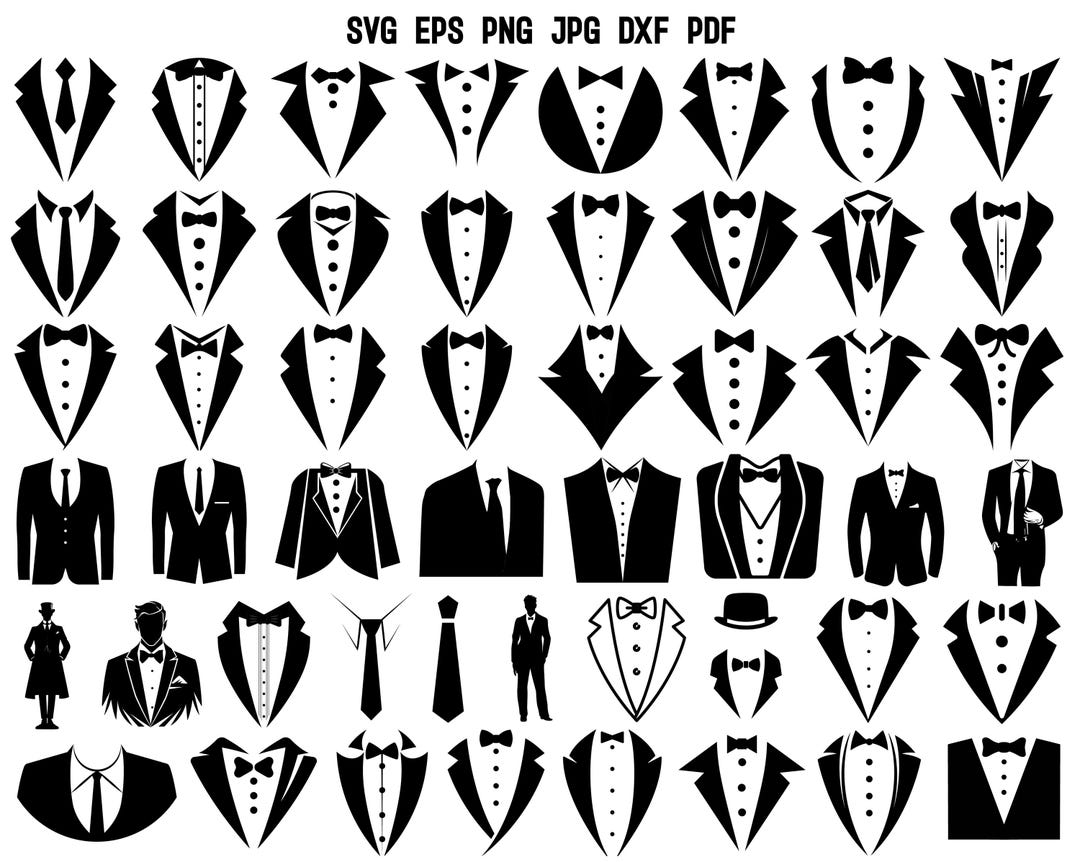 Tuxedo SVG | Tuxedo Cricut | Tuxedo Clipart | Suit SVG | Tuxedo Silhouette | Tuxedo Cut File ...