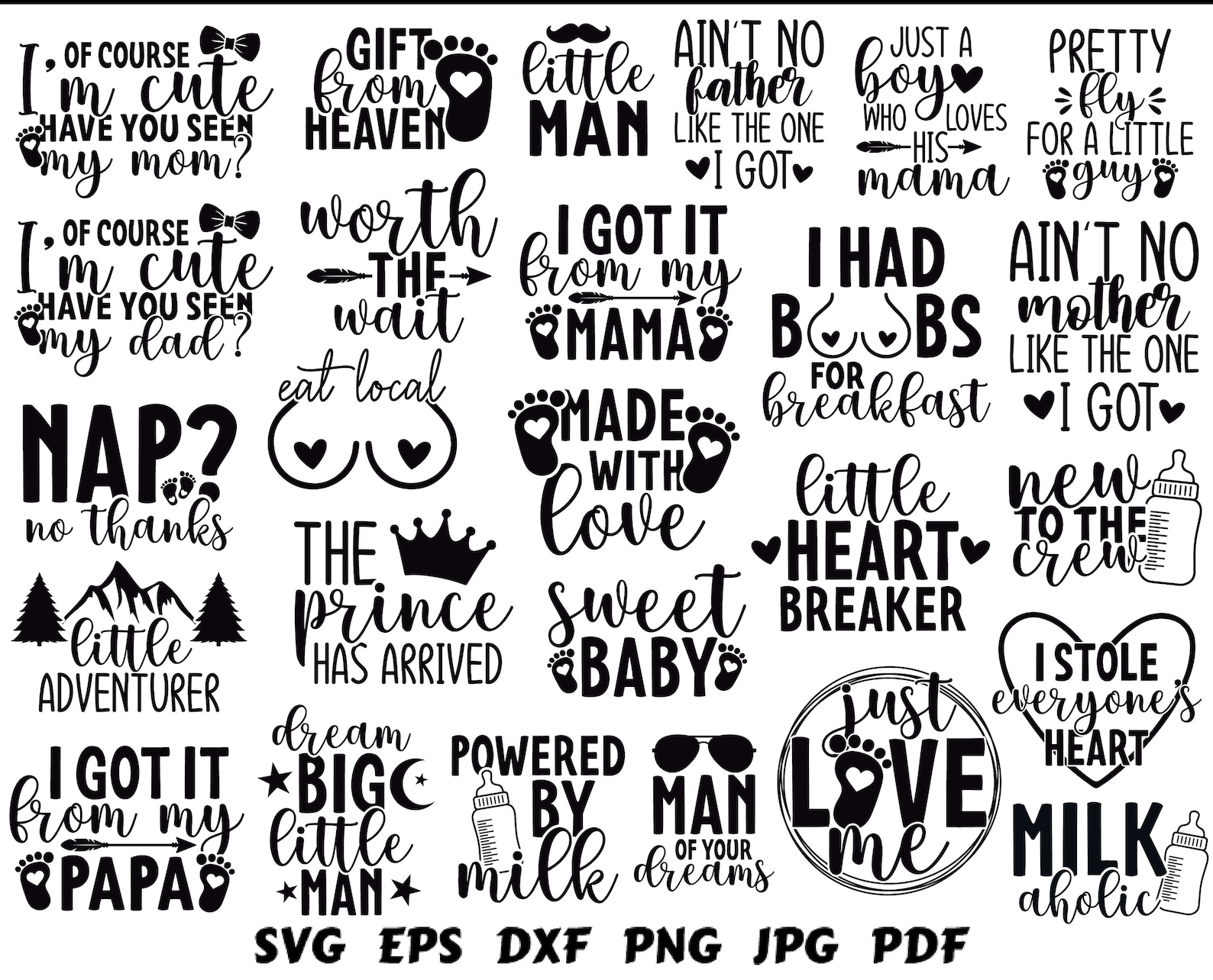 Baby Svg Bundle Baby Boy Svg Newborn Svg Baby Quotes Svg Funny Baby Svg ...