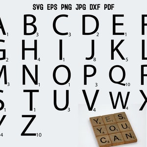 Scrabble Tiles SVG | Scrabble Tiles Cut File | Scrabble Tiles Letters ...