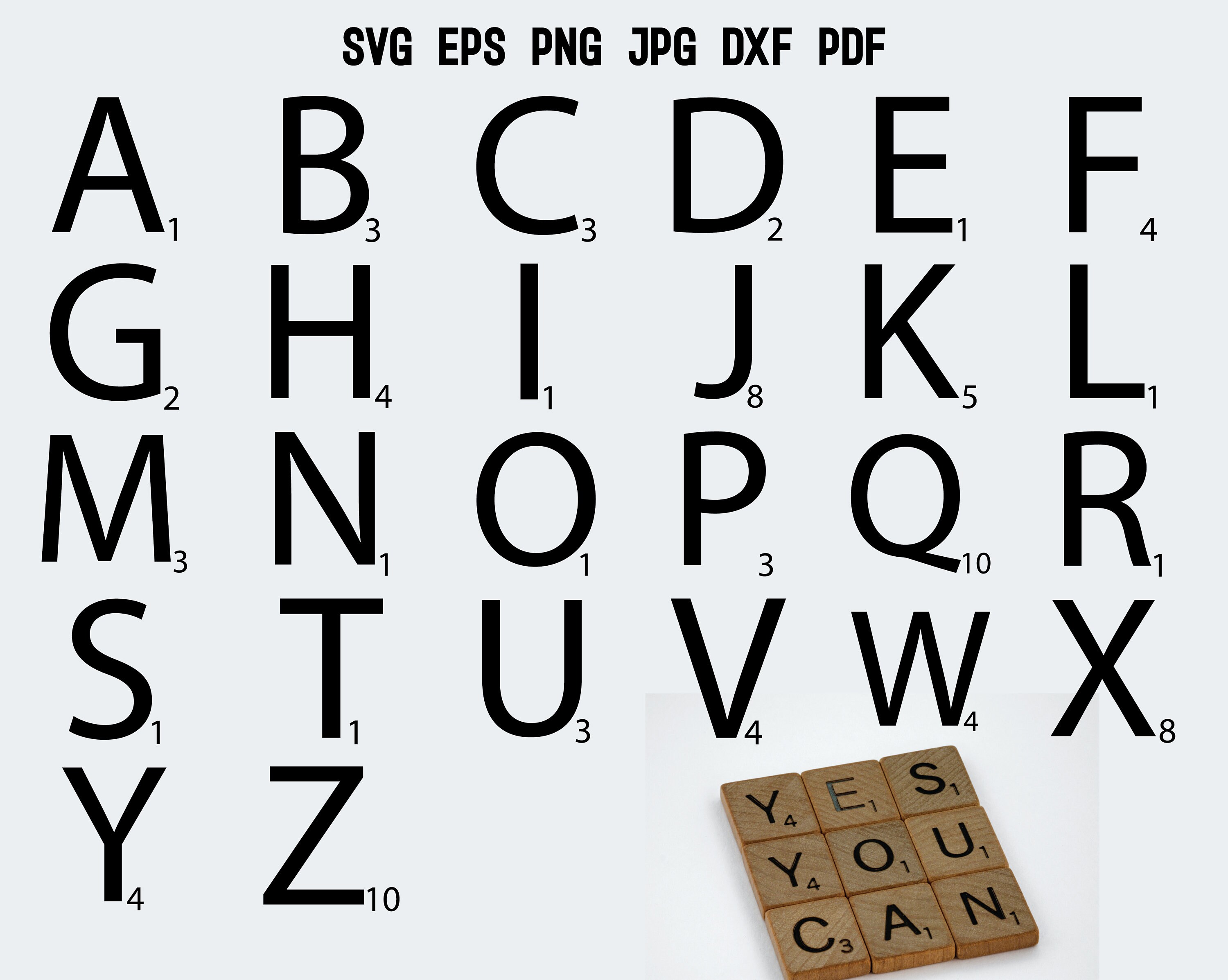 Scrabble Tiles SVG | Scrabble Tiles Cut File | Scrabble Tiles Letters ...