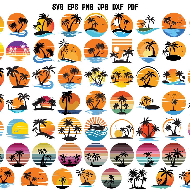 Sunset Beach With Birds - Etsy UK