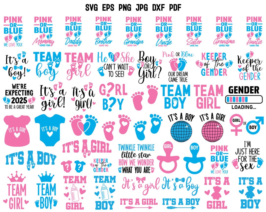 Pink or Blue Svg Gender Reveal Svg Baby Boy Svg Baby Girl Svg Keeper of ...