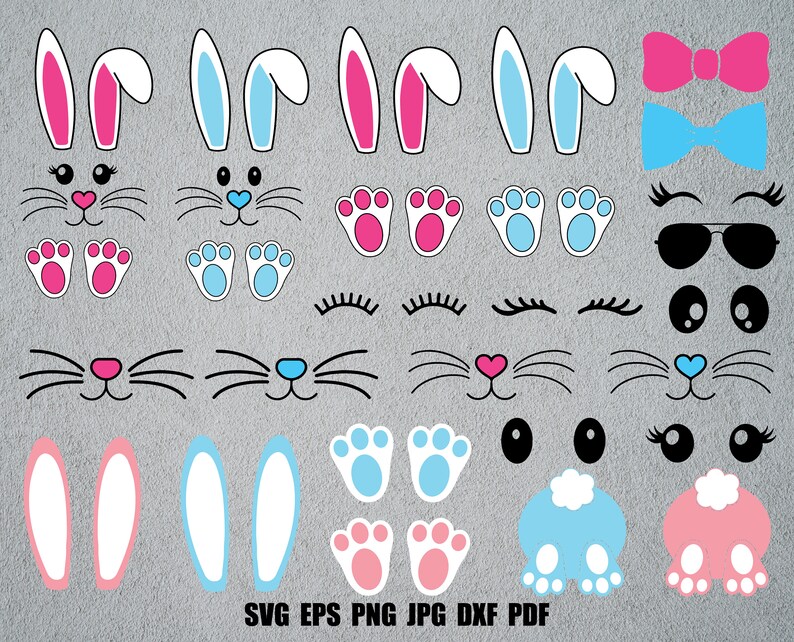 Easter Bunny Svg Sublimation PNG Bunny Face Svg Cute Bunny Svg - Etsy