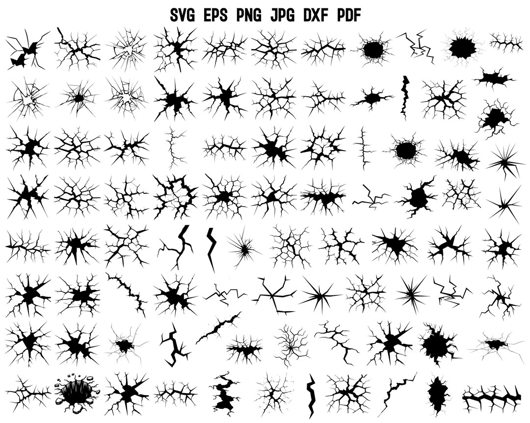 Crack SVG | Cracked Wall SVG | Crack Silhouette | Crack Clipart | Crack ...