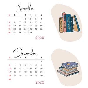 2023 Calendar Printable Monthly Calendar PDF Books Calendar Minimalist ...