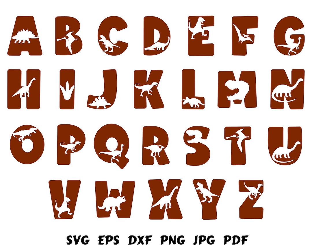Dinosaur Alphabet Svg Dinosaur Letter Svg Dinosaur Svg Dinosaur Font ...