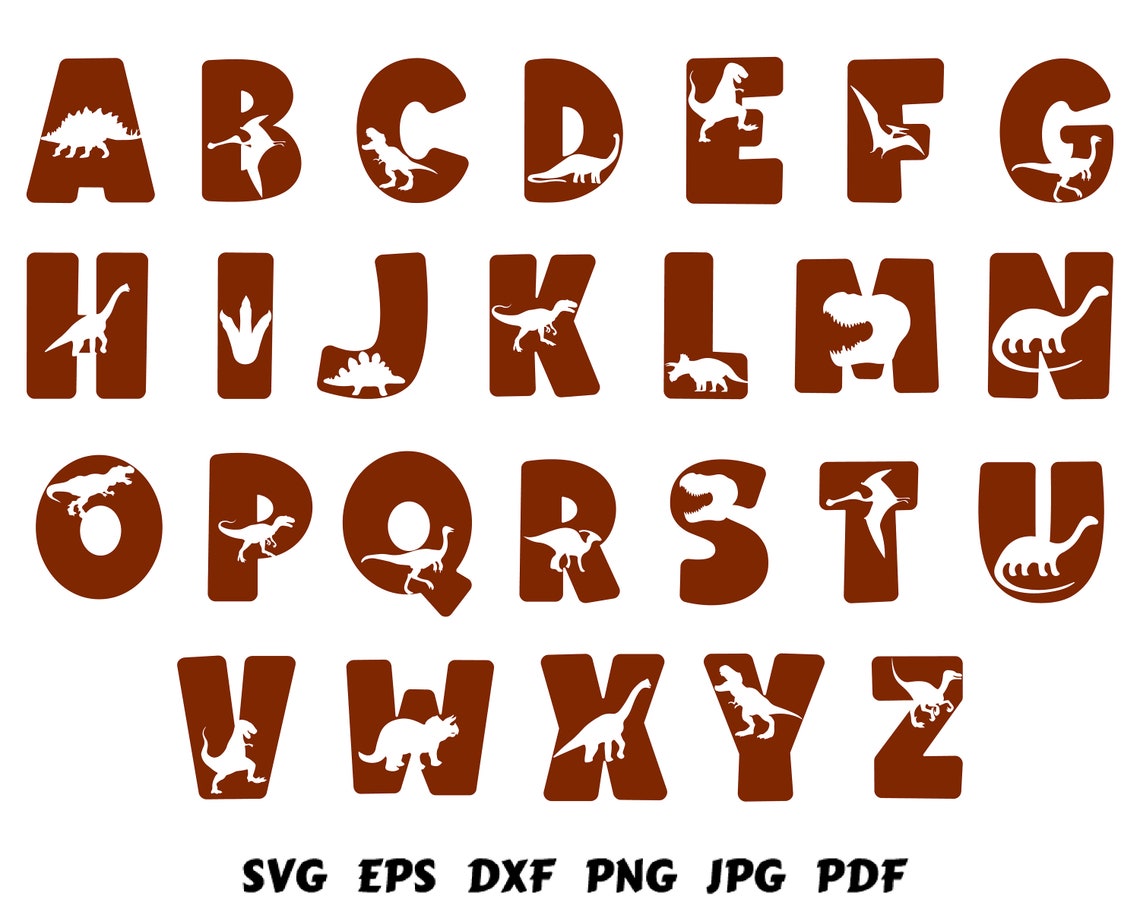 Dinosaur Alphabet Svg Dinosaur Letter Svg Dinosaur Svg - Etsy