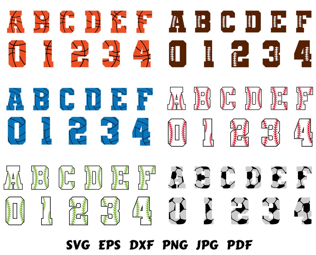 Sport Alphabet Svg Sport Font Svg Sport Numbers Svg Sport Letters Svg ...