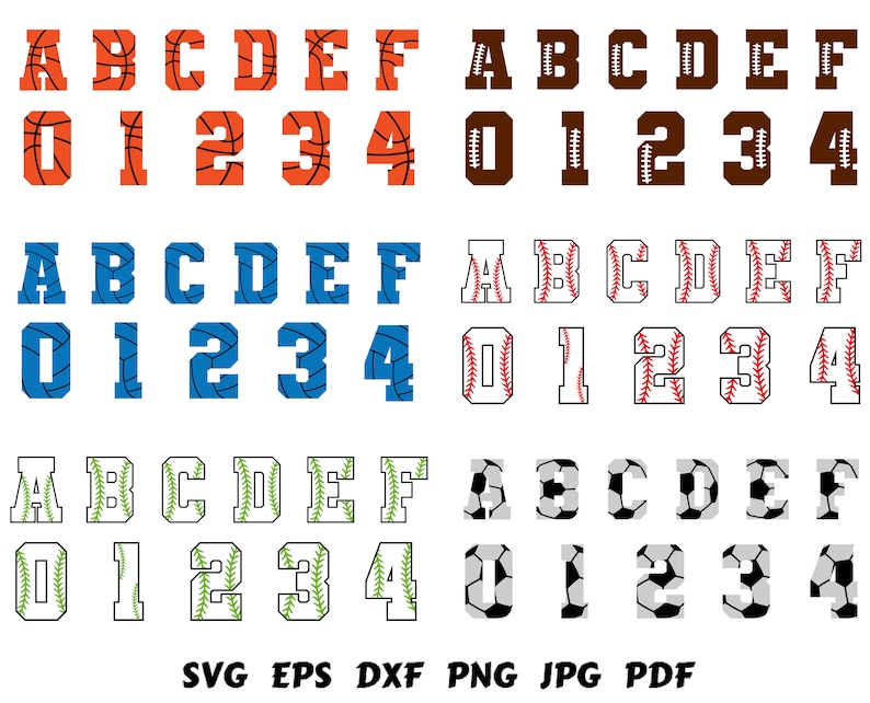 Sport Alphabet Svg Sport Font Svg Sport Numbers Svg Sport - Etsy