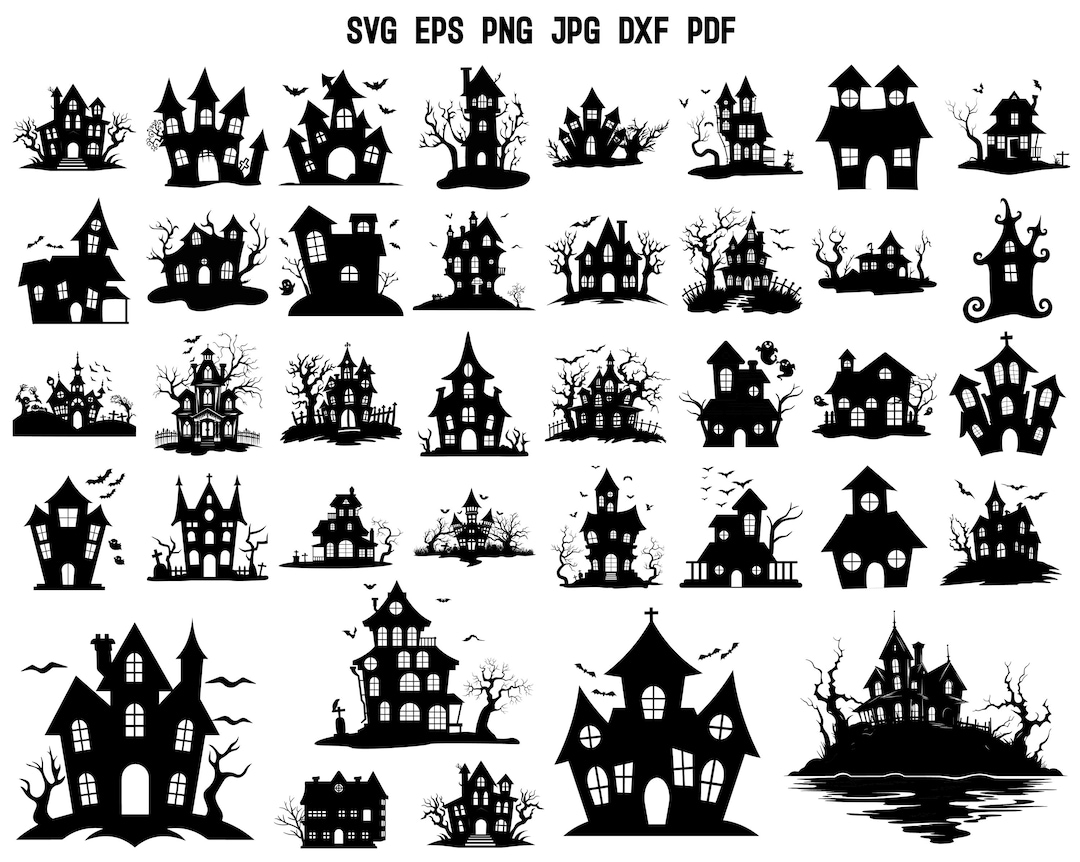 Haunted House SVG | Haunted House Silhouette | Cricut | Clipart | Cut ...