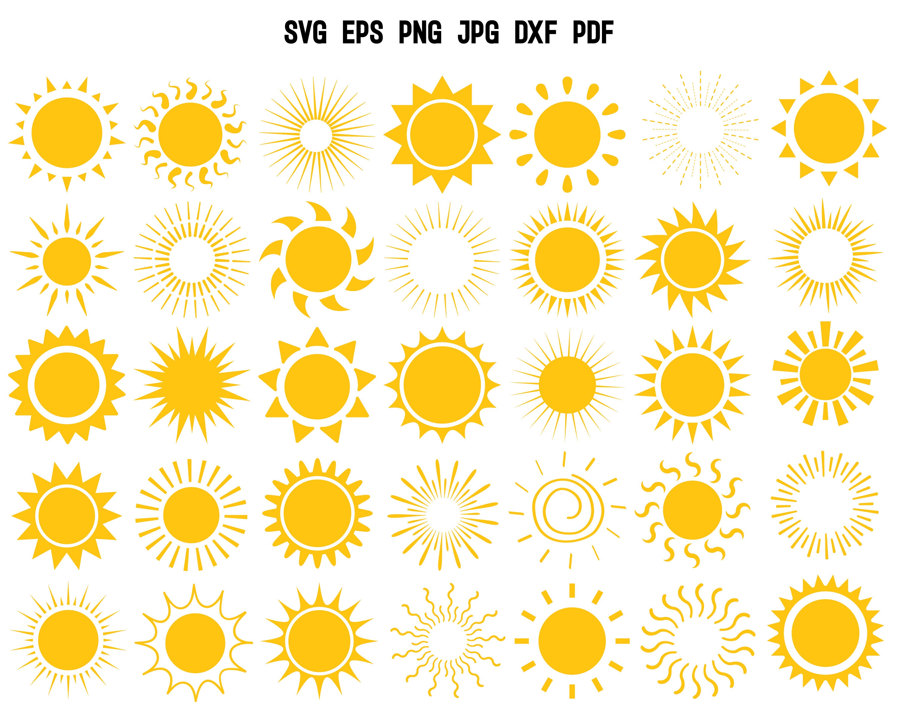 Sol Svg Archivo de corte de sol Verano Svg Archivo de corte de - Etsy ...