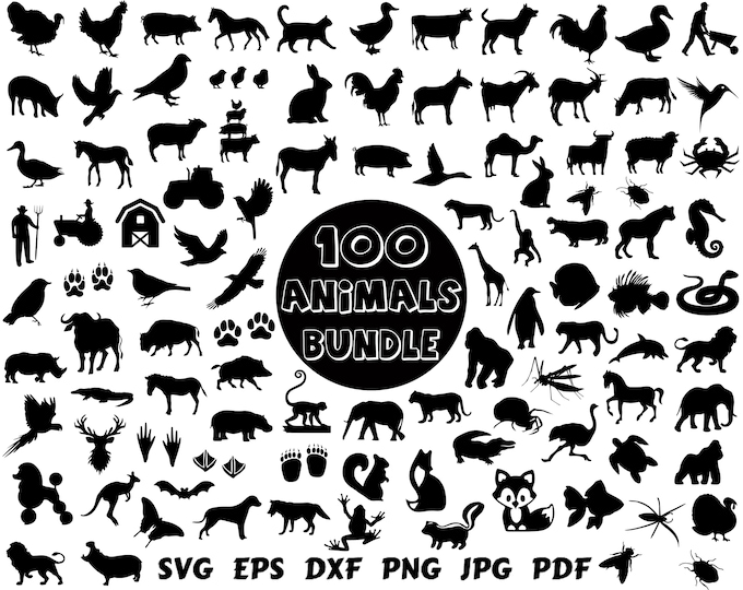 Animal SVG Bundle Files, Animal Cut File Clipart, Cricut Files, Animals ...