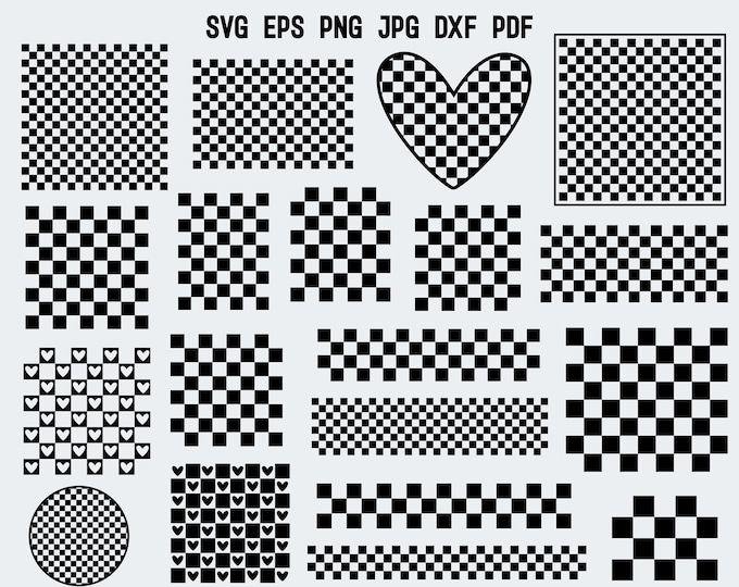 Checkered Heart Seamless Pattern Svg, Checkered Background Svg ...