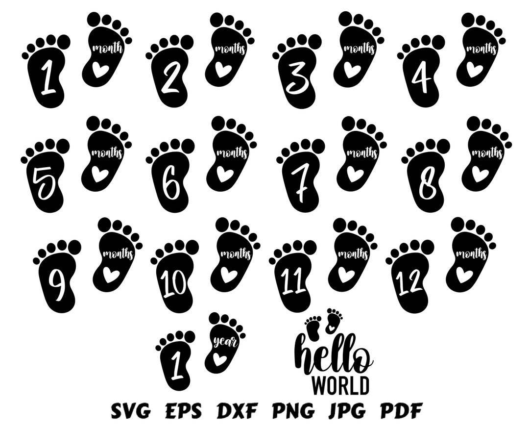 Baby Milestone SVG | Monthly Milestone SVG | Newborn SVG | Baby Svg ...