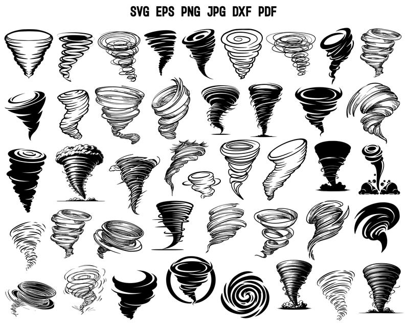 Tornado SVG | Tornado Silhouette | Tornado Cut File | Tornado Cricut ...
