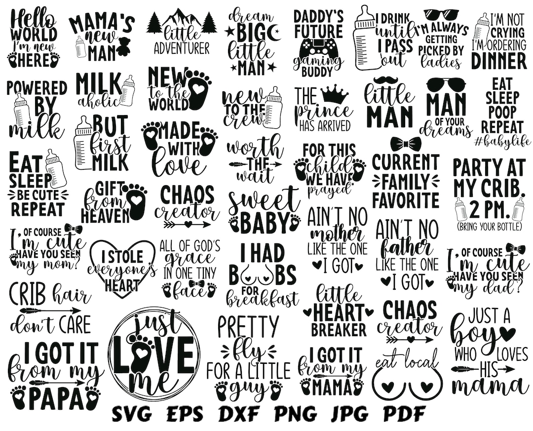 Baby Svg Bundle Baby Boy Svg Newborn Svg Baby Quotes Svg Funny Baby Svg ...
