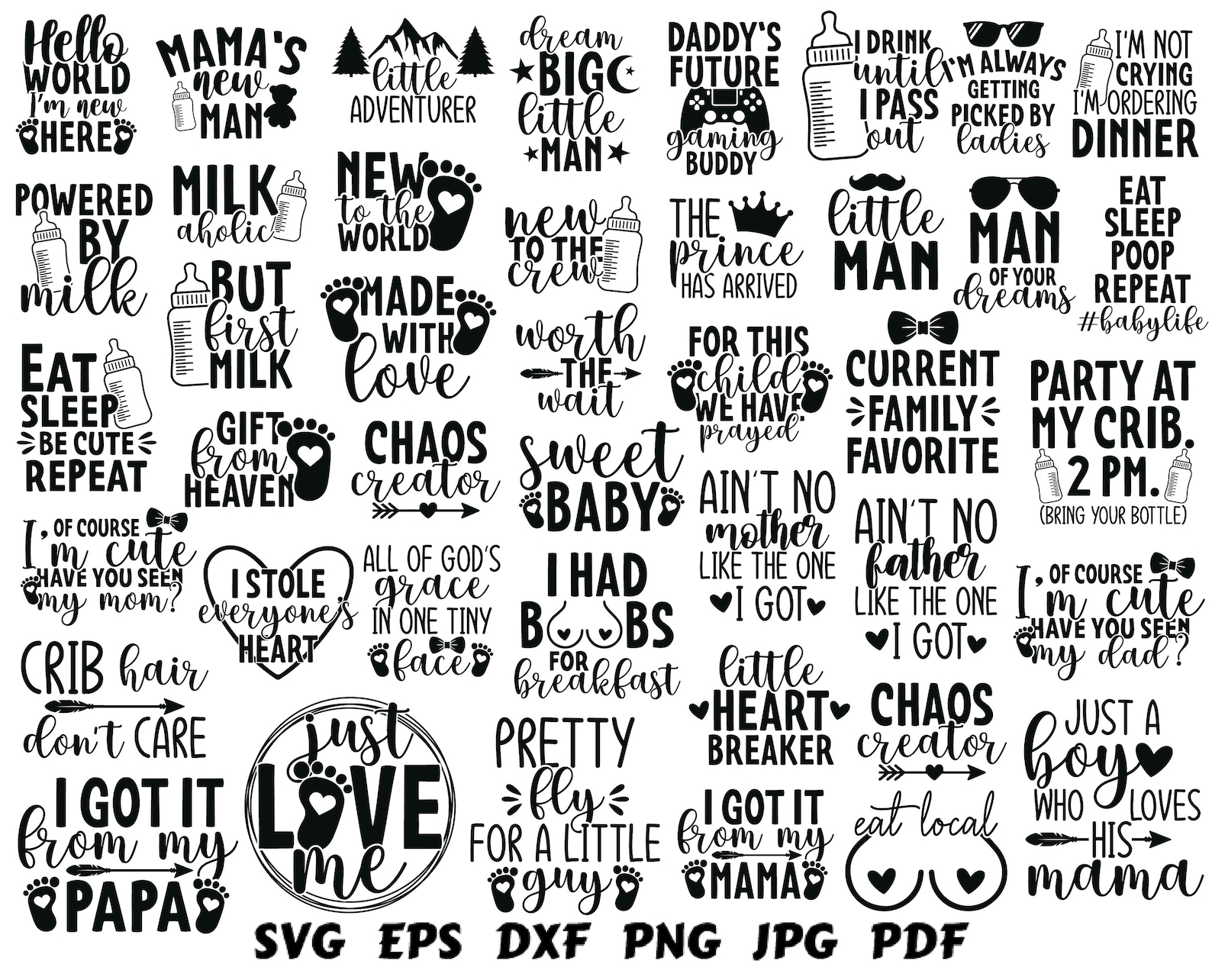 Baby Svg Bundle Baby Boy Svg Newborn Svg Baby Quotes Svg Funny Baby Svg ...