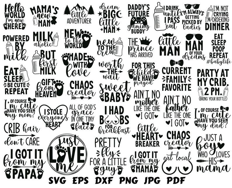 Baby Svg Bundle Baby Boy Svg Newborn Svg Baby Quotes Svg Funny Baby Svg ...