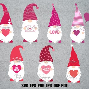 Valentine's Day Svg Gnomes Svg Gnome Bundle Svg Valentine Gnome Svg ...