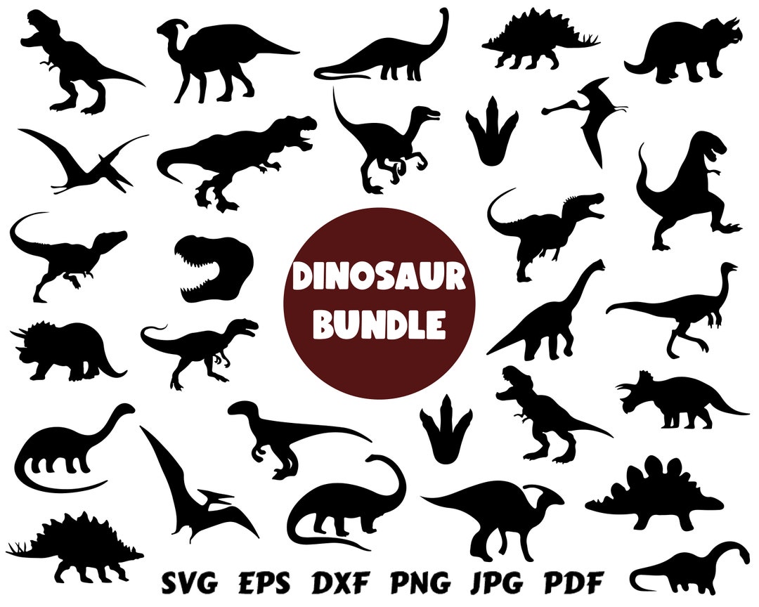 Dinosaur Svg Bundle Dinosaur Clipart Dinosaur Cut File T-rex Svg ...