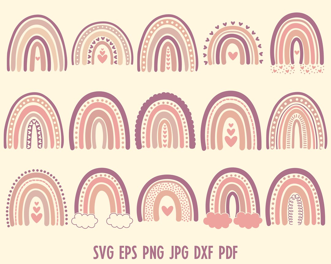 Boho Rainbow SVG | Commercial Use Cut File | Rainbow Svg | Boho Svg ...