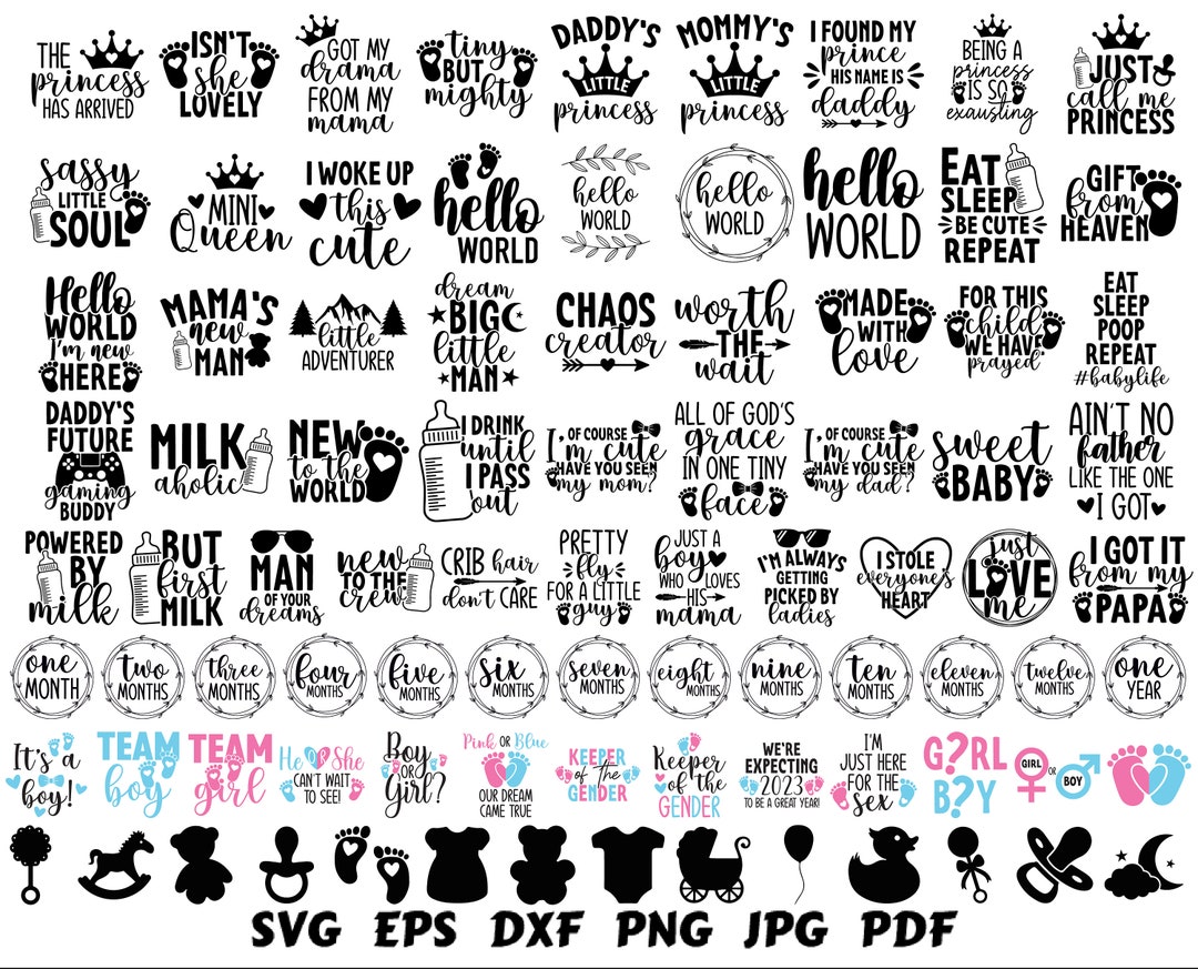 Baby Svg Newborn Svg Baby Shower Svg Baby Onesie Svg Baby Announcement ...