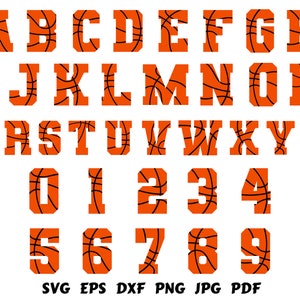 Basketball Numbers SVG | Basketball SVG | Numbers SVG | Sport Numbers ...