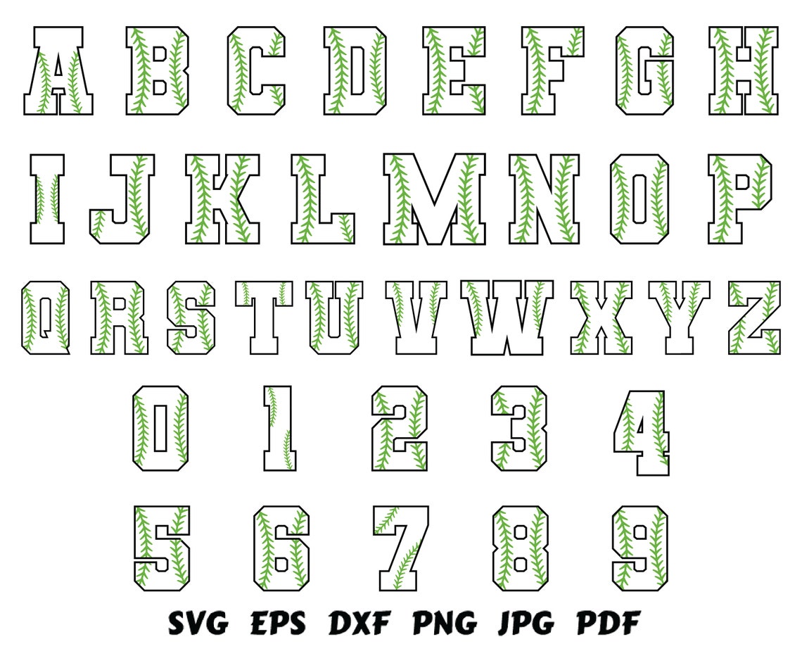 Sport Alphabet Svg Sport Font Svg Sport Numbers Svg Sport - Etsy