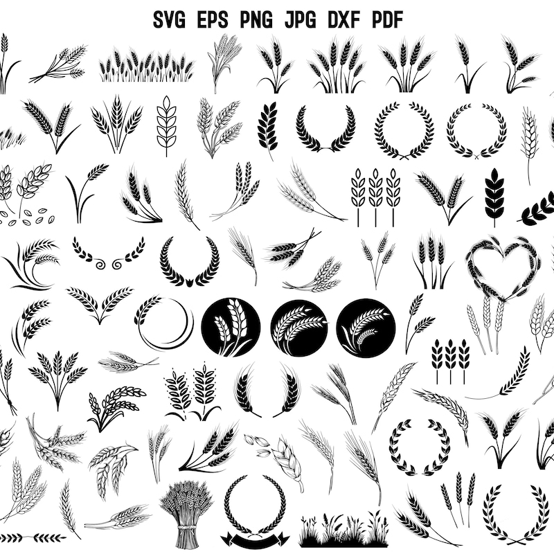 Wheat Svg File Dxf - Etsy