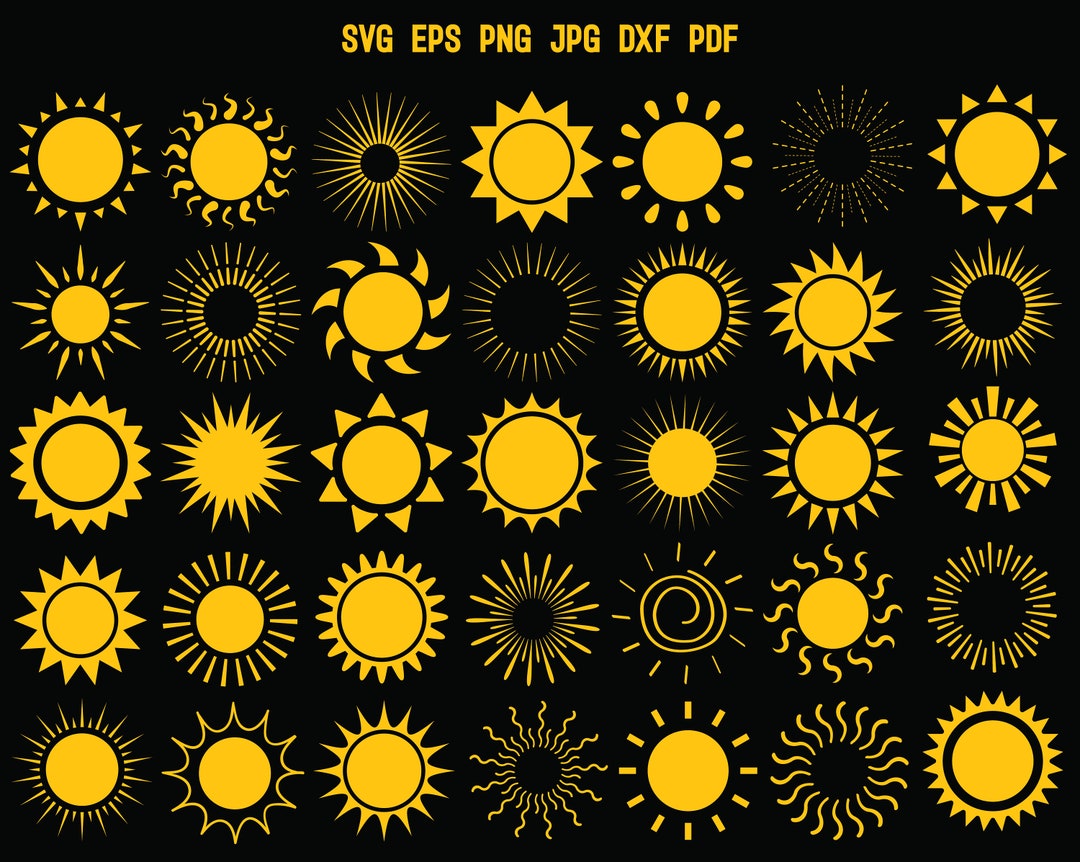 Sun Svg | Sun Bundle Svg | Sun Cut File | Sun Silhouette | Sun Clip Art ...