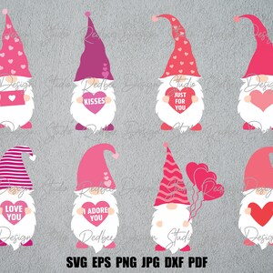 Valentine's Day Svg Gnomes Svg Gnome Bundle Svg Valentine Gnome Svg ...