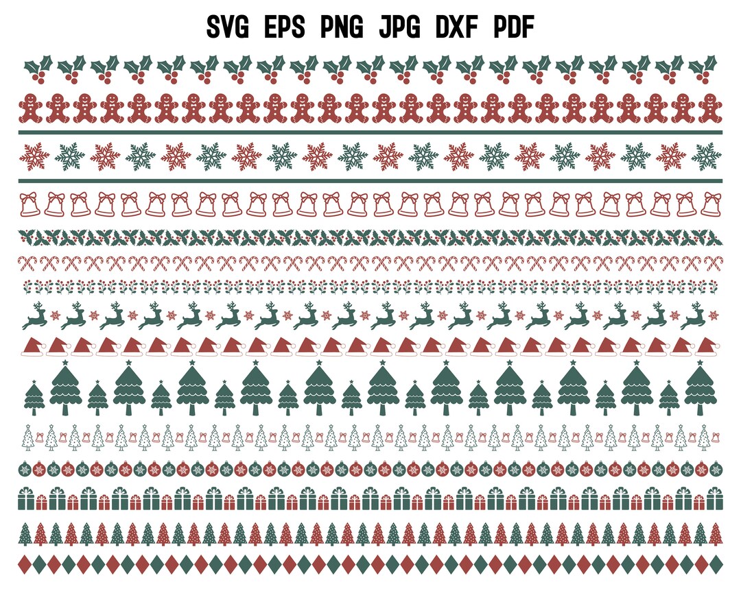 Christmas Borders SVG | Christmas SVG | Retro Christmas SVG | Christmas ...