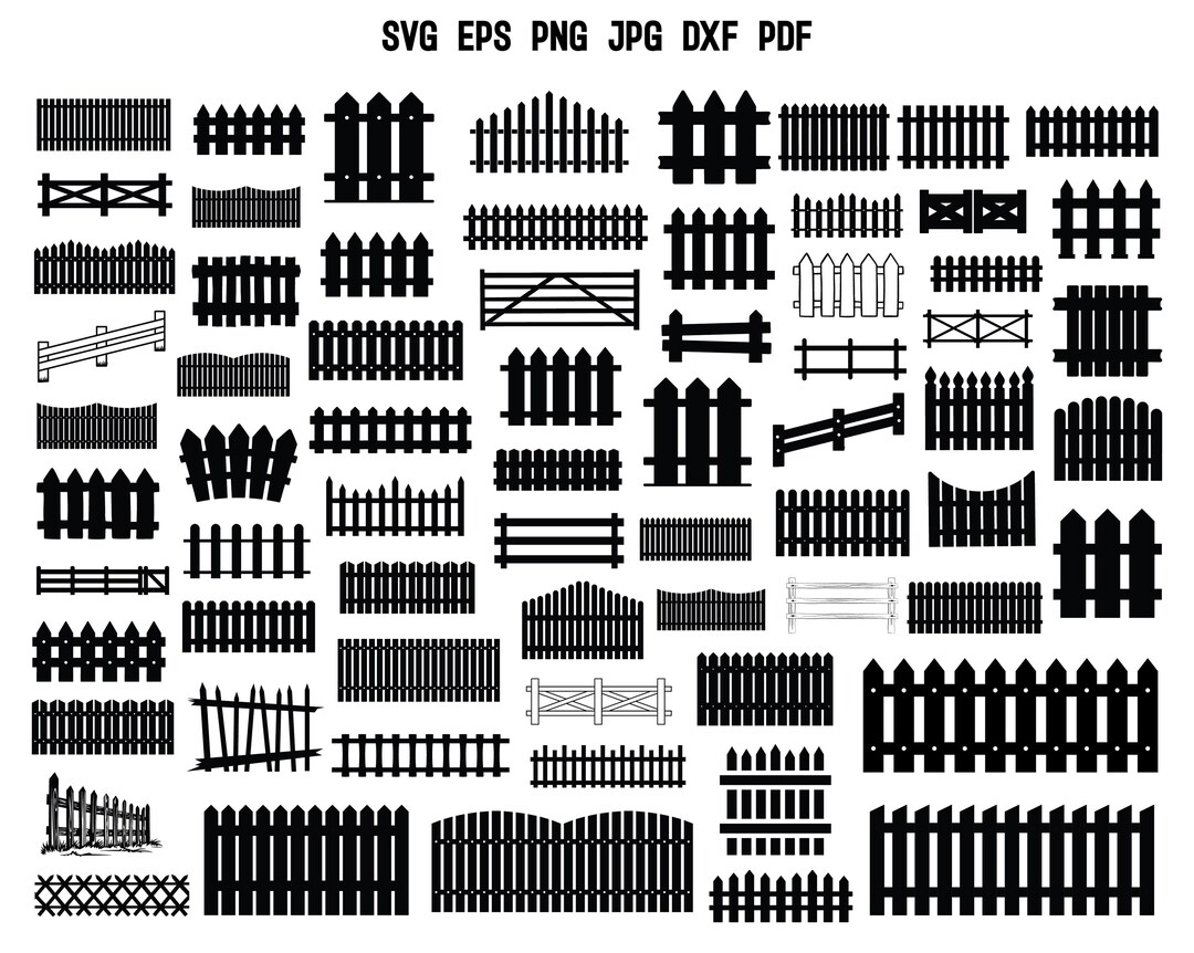 Fence SVG | Fence Cut File | Fence Silhouette | Wooden Fence SVG | Iron ...