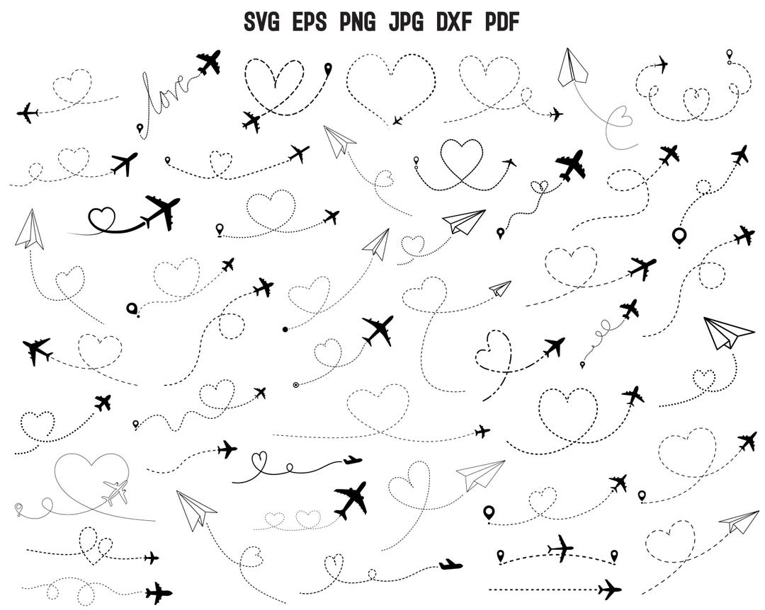 Airplane Path SVG | Airplane SVG | Travel SVG | Adventure Svg | Girl's ...