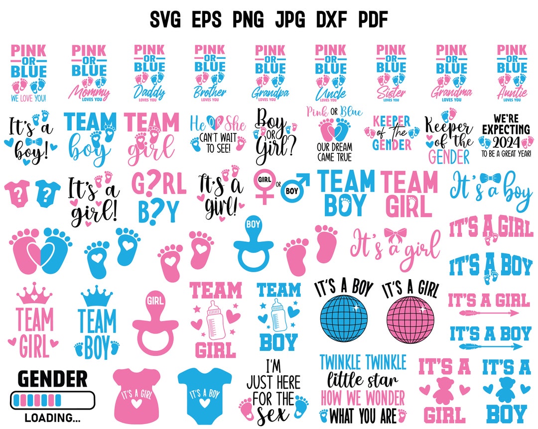 Pink or Blue Svg Gender Reveal Svg Baby Boy Svg Baby Girl Svg Keeper of ...