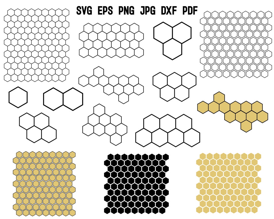 Honeycomb Pattern SVG | Honeycomb Bee Pattern | Hexagon Pattern SVG ...