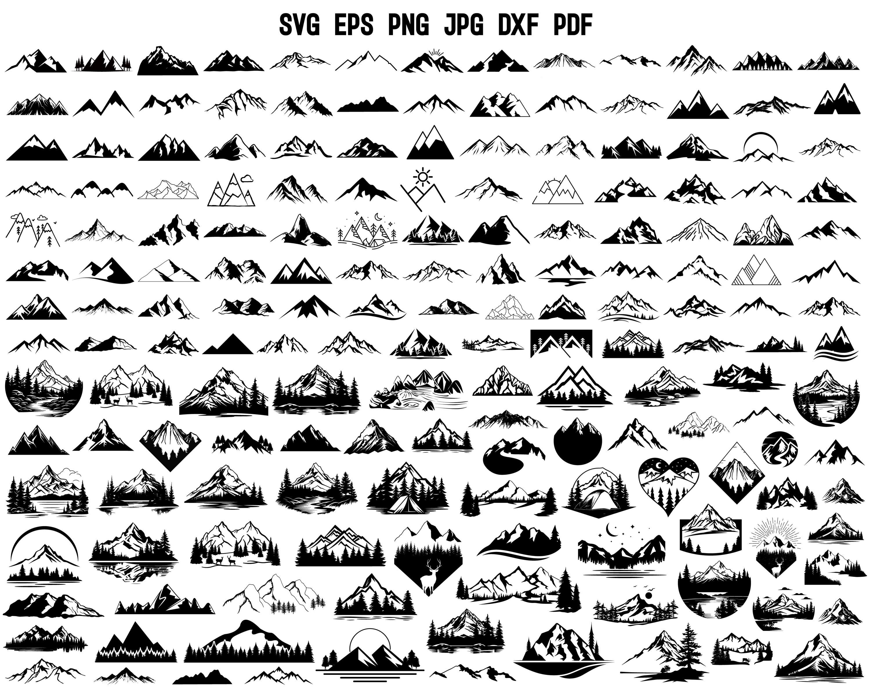 Mountains SVG | Mountains Range SVG | Nature Scene Svg | Outdoors ...