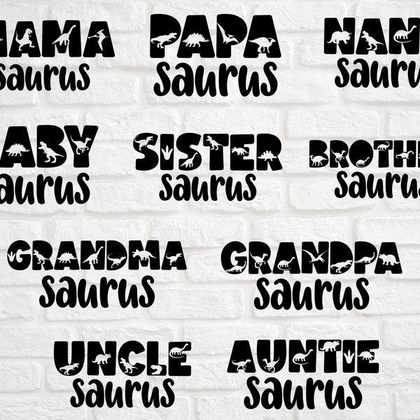 Family Saurus Svg - Etsy