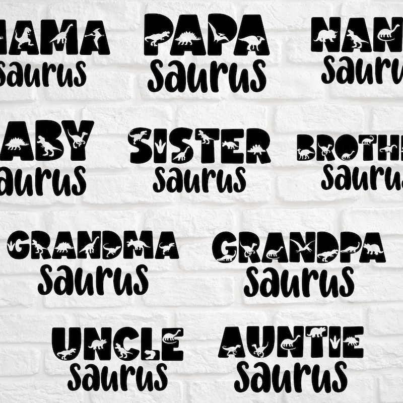 Family Saurus Svg - Etsy