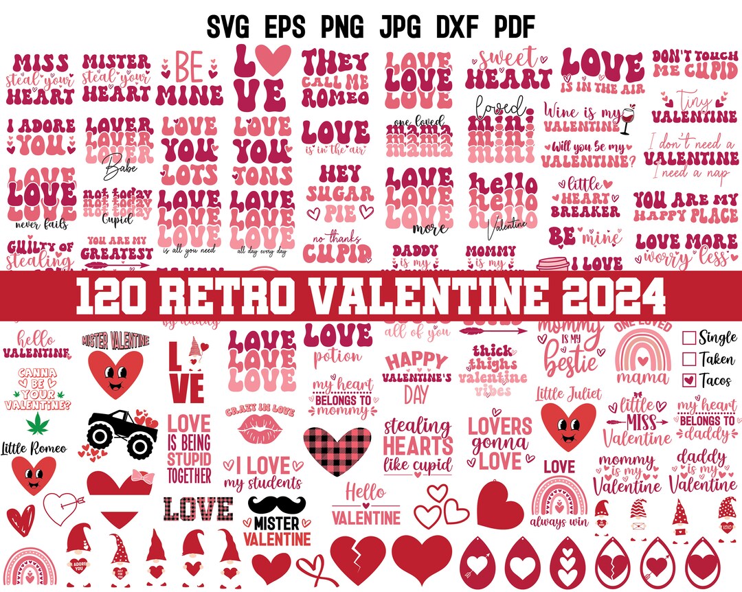 Valentine's Day SVG | Retro Valentine SVG | Kids Valentine SVG | T ...