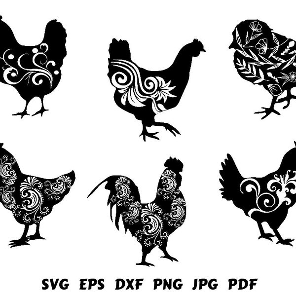 Rooster Mandala Svg - Etsy