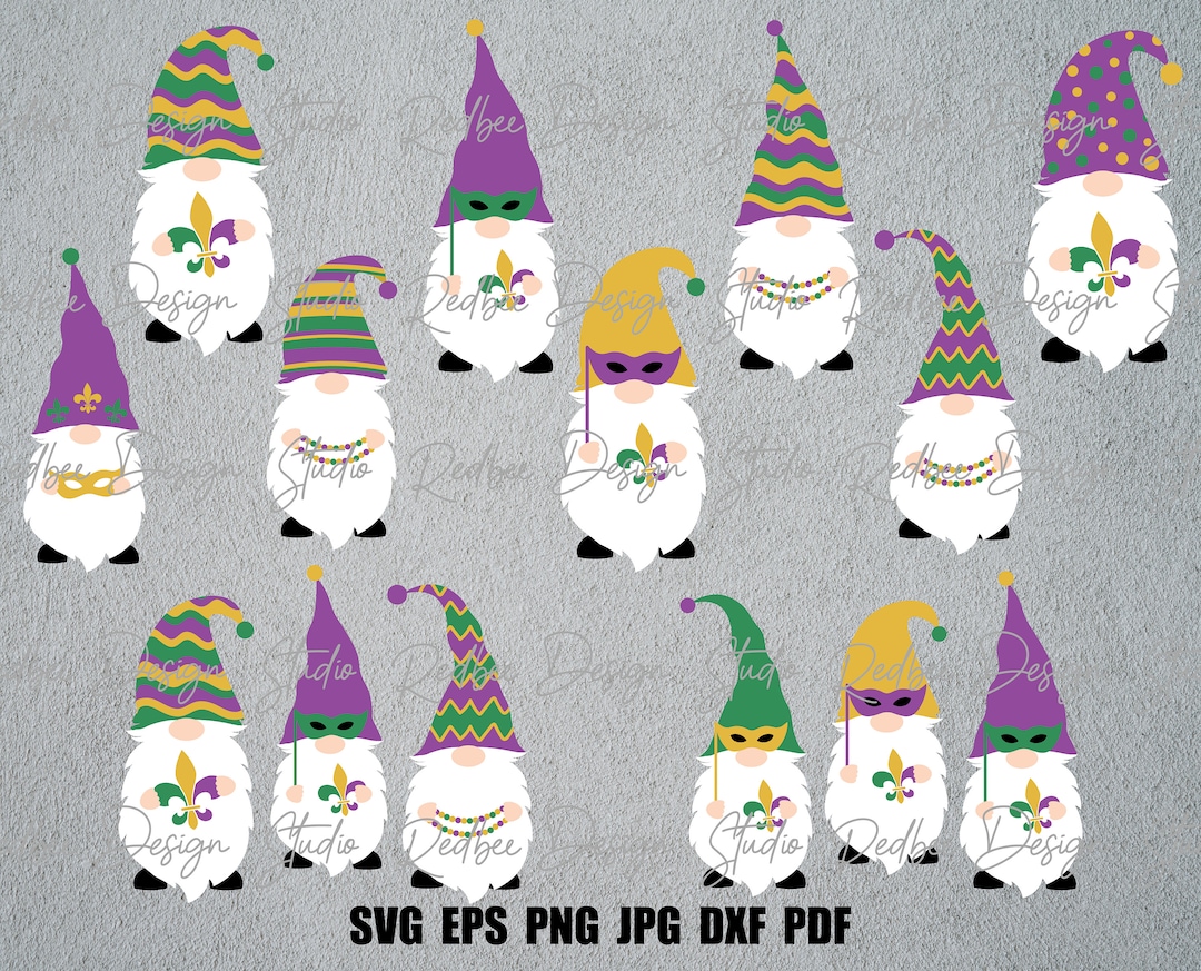 Mardi Gras Gnome Svg Mardi Gras Svg Fat Tuesday Svg Gnomes Svg Gnome ...