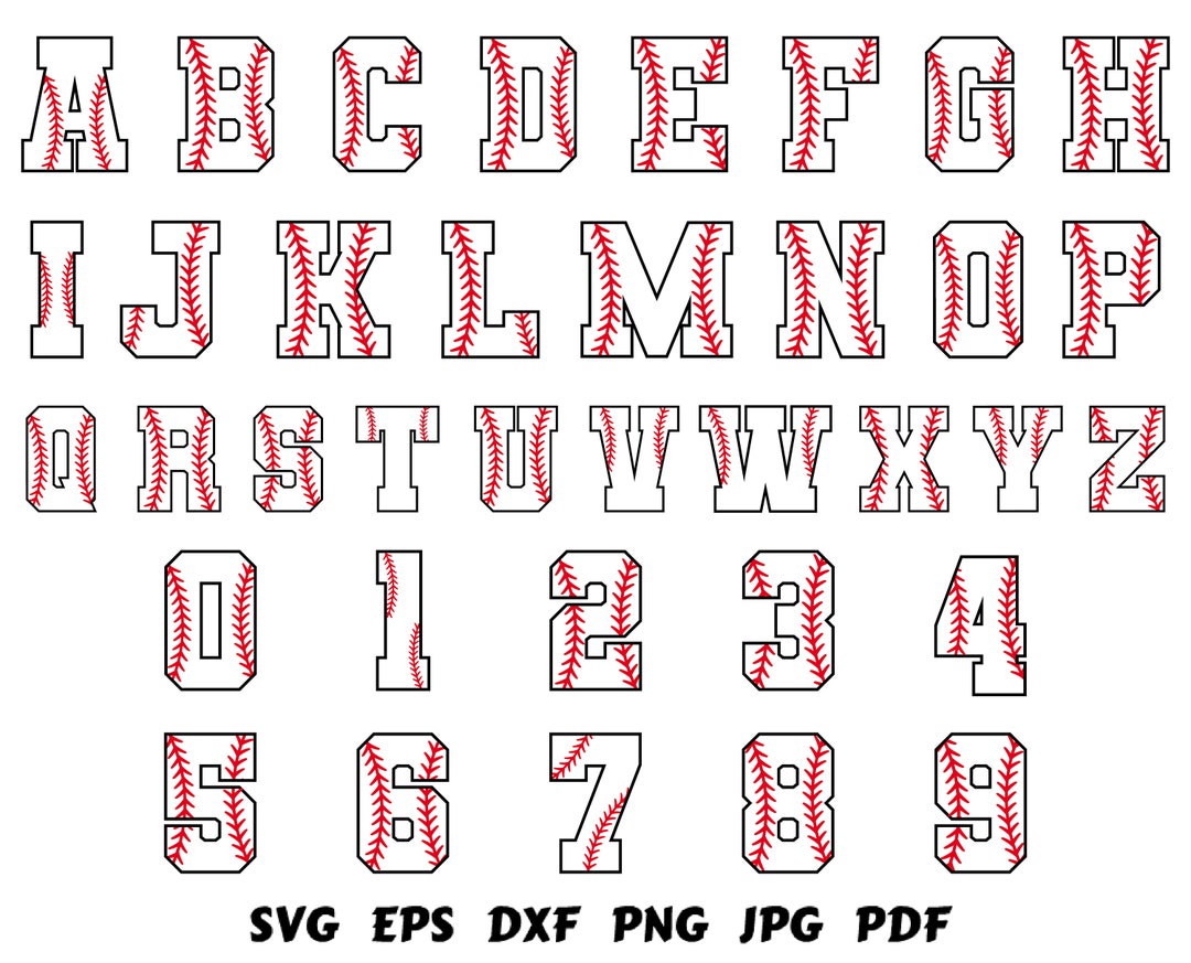 Baseball Font Svg Baseball Letters Svg Baseball Alphabet Svg Baseball ...