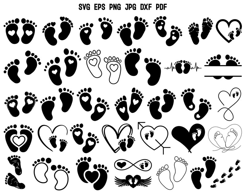 Baby Footprints SVG | Footprints SVG | Footprints Silhouette | Baby ...
