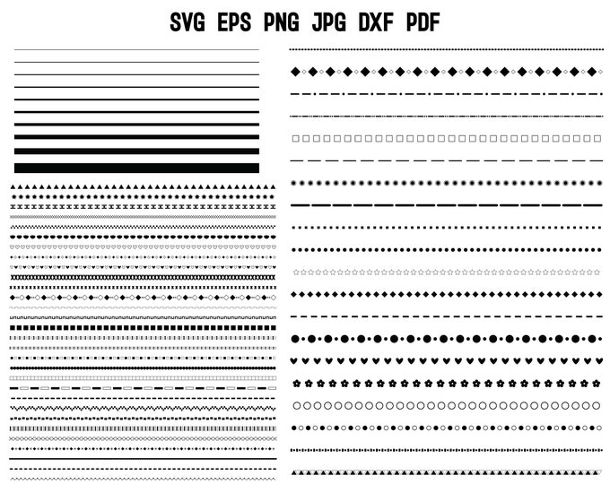 Dashed Line Svg, Basic Line Types Svg, Divider Line Svg,png - Etsy Canada