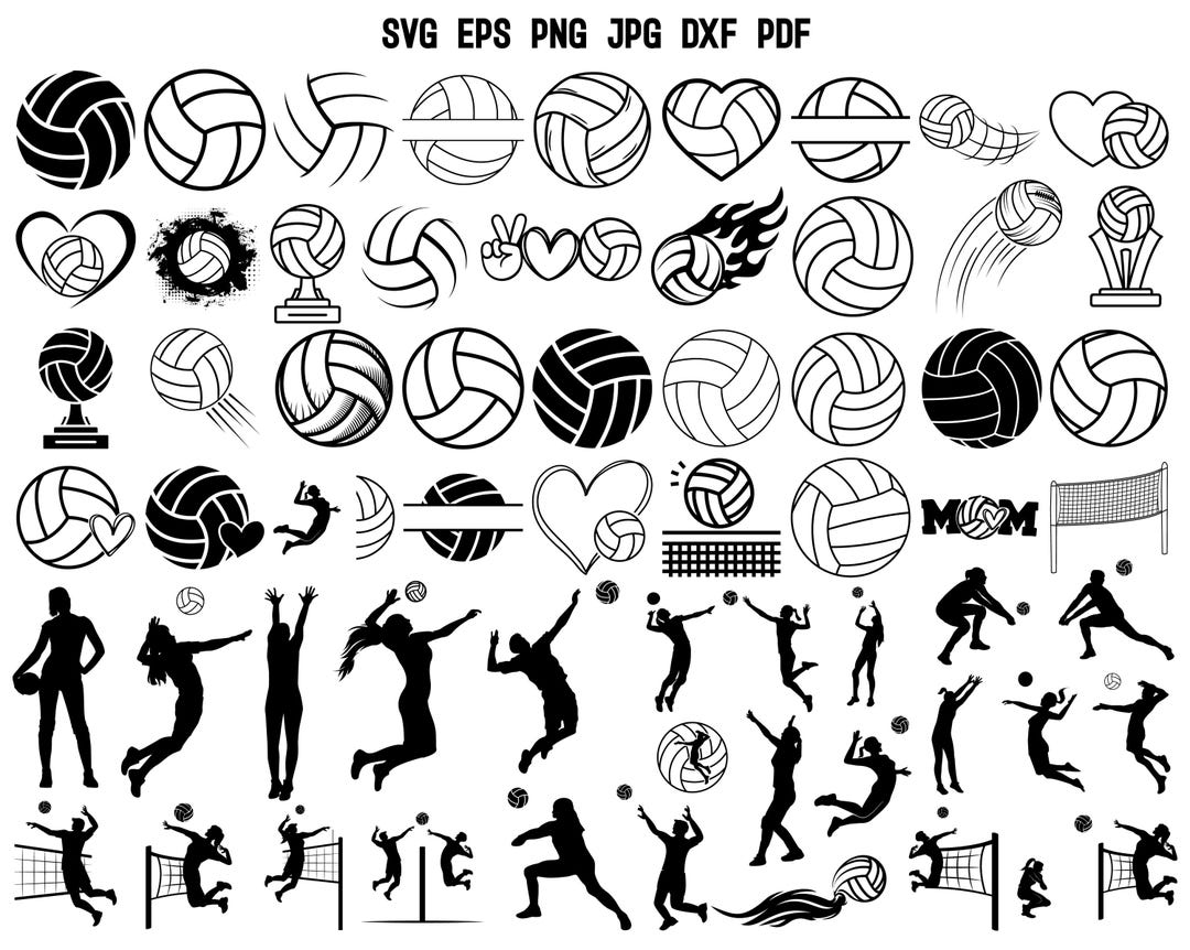 Volleyball Silhouette | Volleyball SVG | Volleyball Cut File ...